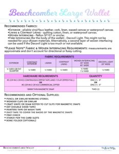 Beachcomber Large Wallet and Beachcomber Folio sewing pattern (2 ...