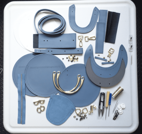 Small Round Leather Bag kit review - Sew Modern Bags