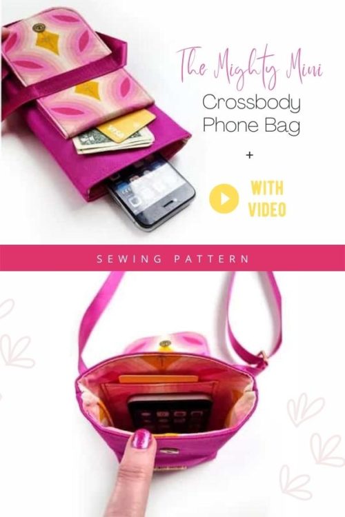 The Mighty Mini Crossbody Phone Bag sewing pattern (with video) - Sew ...