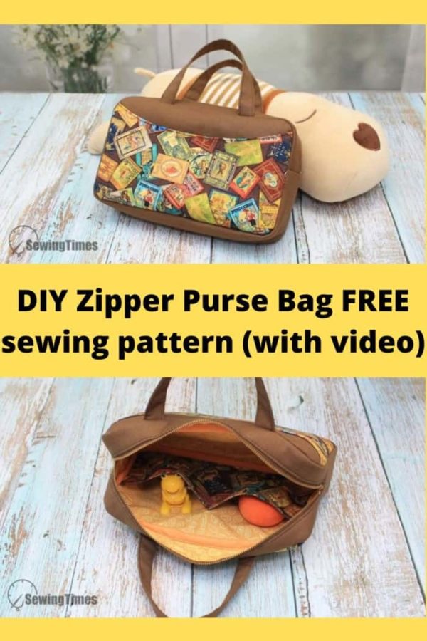 DIY Zipper Purse Bag FREE sewing pattern (with video) - Sew Modern Bags