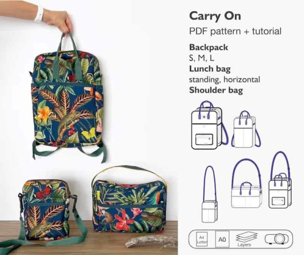 6 in 1 Bag Sewing Pattern Bundle (3 sizes) - Sew Modern Bags