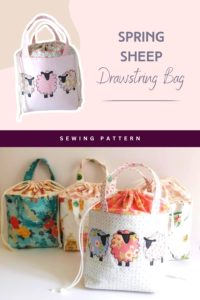 Spring Sheep Drawstring Bag sewing pattern - Sew Modern Bags