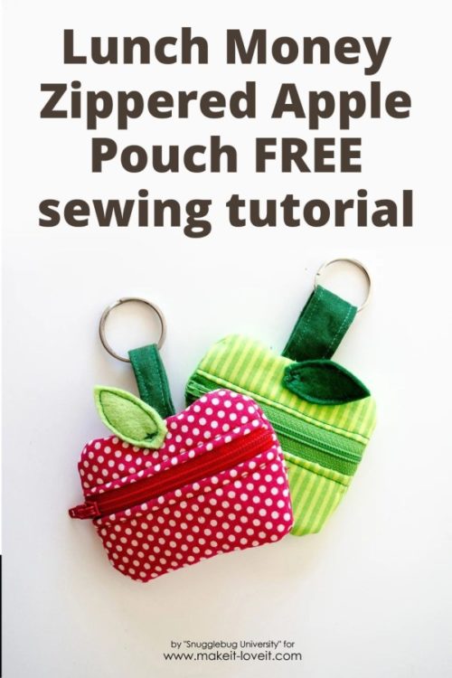 Lunch Money Zippered Apple Pouch FREE sewing tutorial - Sew Modern Bags