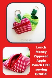Lunch Money Zippered Apple Pouch FREE sewing tutorial - Sew Modern Bags