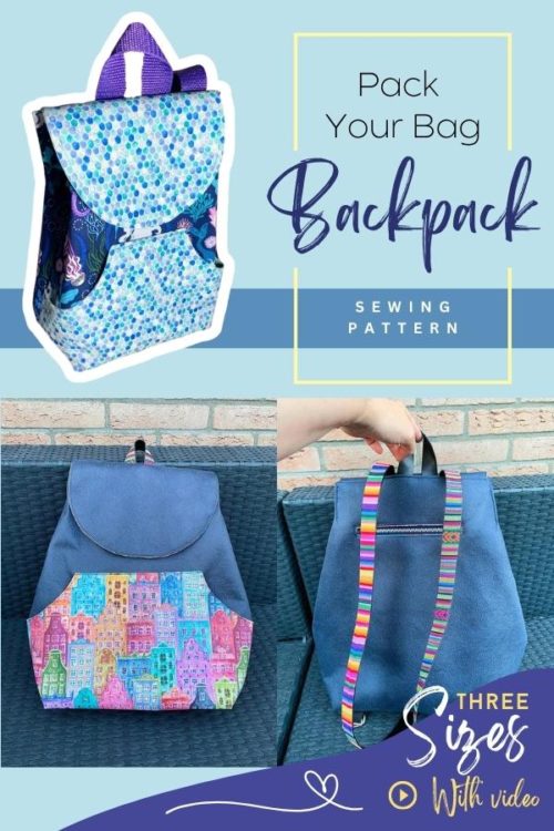 Pack Your Bag Backpack sewing pattern (3 sizes with video) - Sew Modern ...