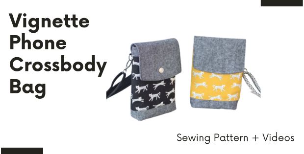 Vignette Phone Crossbody Bag sewing pattern + videos - Sew Modern Bags