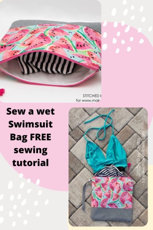 Sew a wet Swimsuit Bag FREE sewing tutorial - Sew Modern Bags