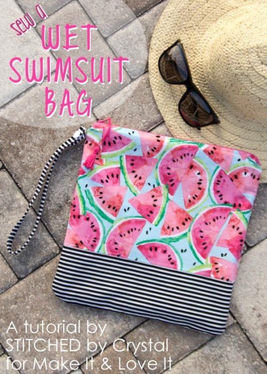 Sew a wet Swimsuit Bag FREE sewing tutorial - Sew Modern Bags
