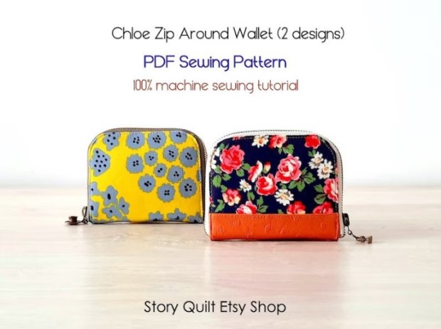 Chloe Zip Around Wallet sewing pattern (2 designs) - Sew Modern Bags
