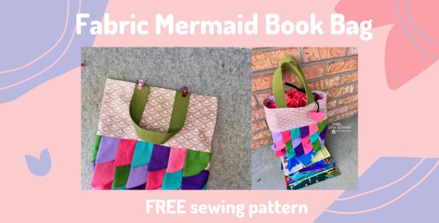 Fabric Mermaid Book Bag FREE sewing pattern - Sew Modern Bags