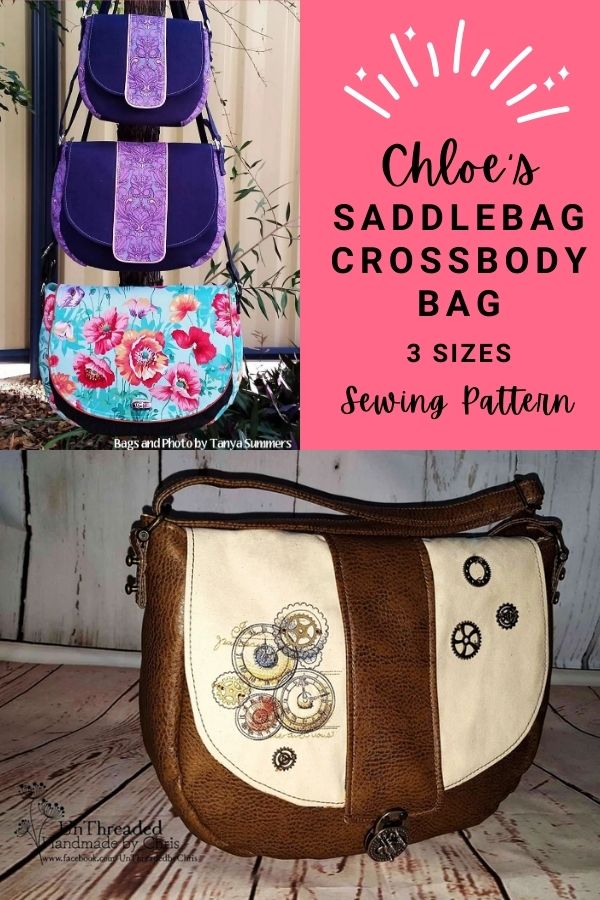 Chloe's Saddlebag Crossbody Bag sewing pattern (3 sizes) - Sew Modern Bags