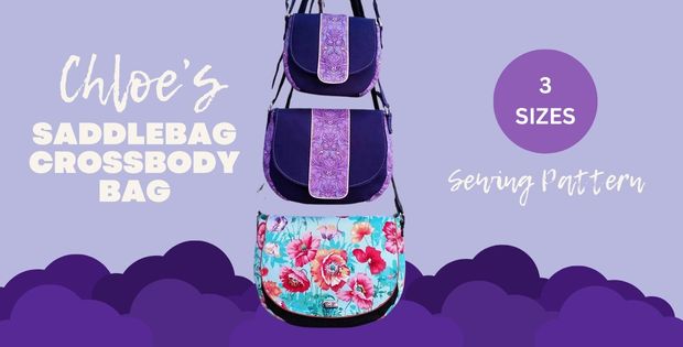 Chloe's Saddlebag Crossbody Bag sewing pattern (3 sizes) - Sew Modern Bags