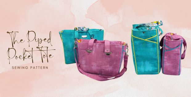 THE PIPED POCKET TOTE SEWING PATTERN - Sew Modern Bags