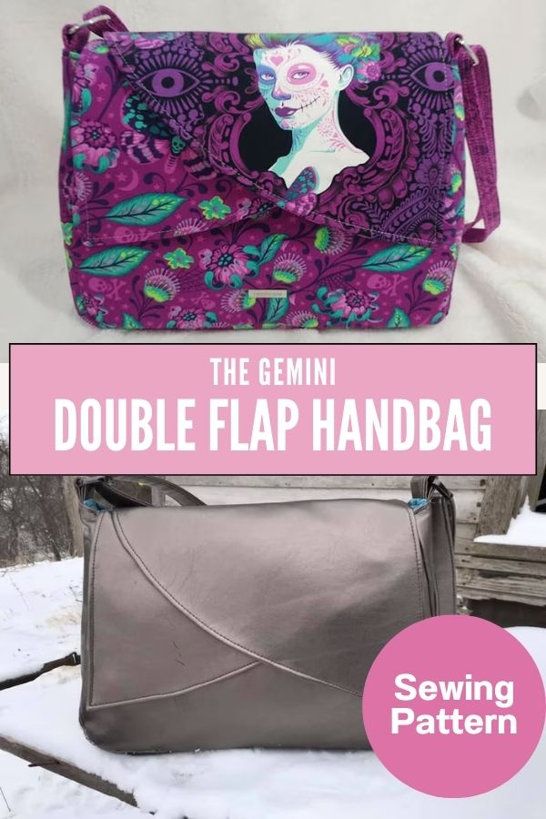 The Gemini Double Flap Handbag Sewing Pattern - Sew Modern Bags