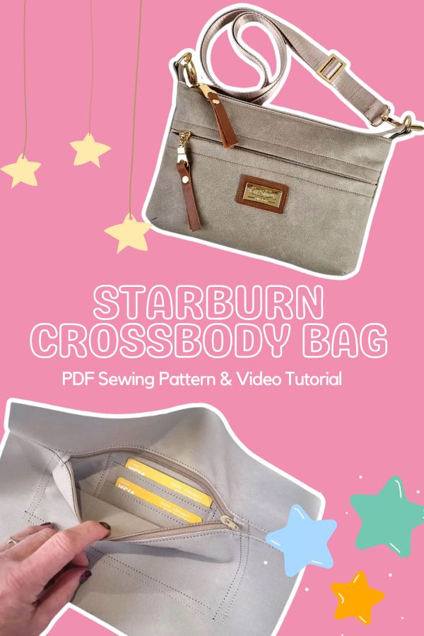 Starburn Crossbody Bag PDF Sewing Pattern & Video Tutorial - Sew Modern Bags