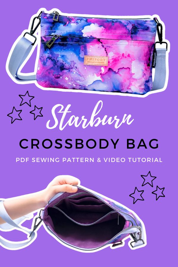 Starburn Crossbody Bag PDF Sewing Pattern & Video Tutorial - Sew Modern Bags