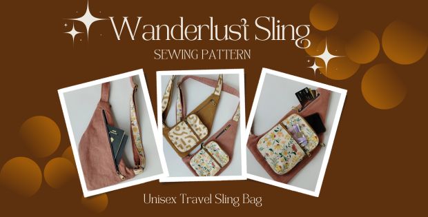 Wanderlust Sling Sewing Pattern (Unisex Travel Sling Bag) - Sew Modern Bags