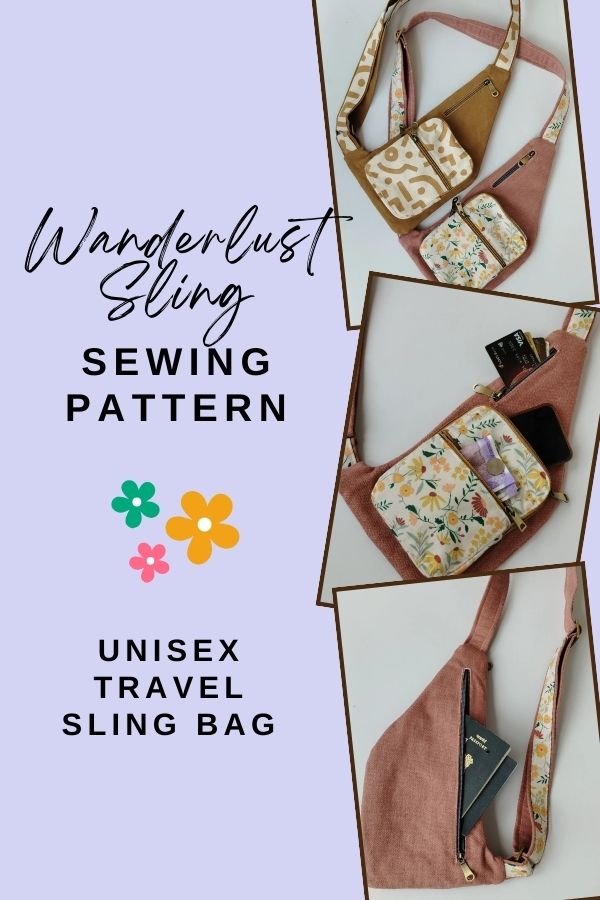 Wanderlust Sling Sewing Pattern (Unisex Travel Sling Bag) - Sew Modern Bags