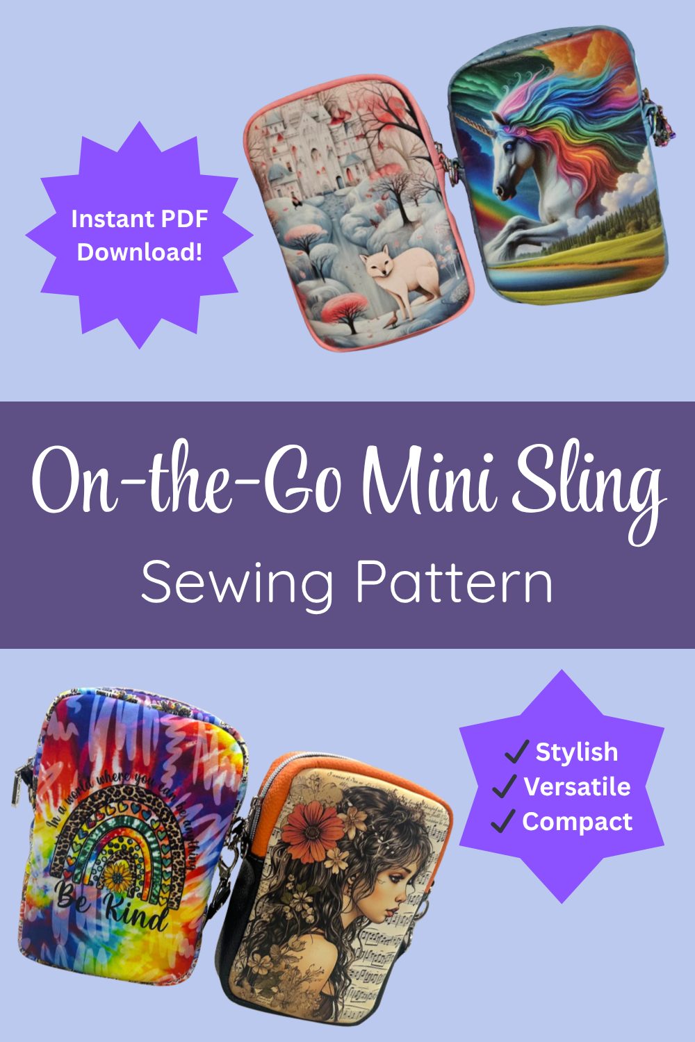 On-The-Go Mini Sling Sewing Pattern by Hemazing Bags and Patterns - Sew Modern Bags