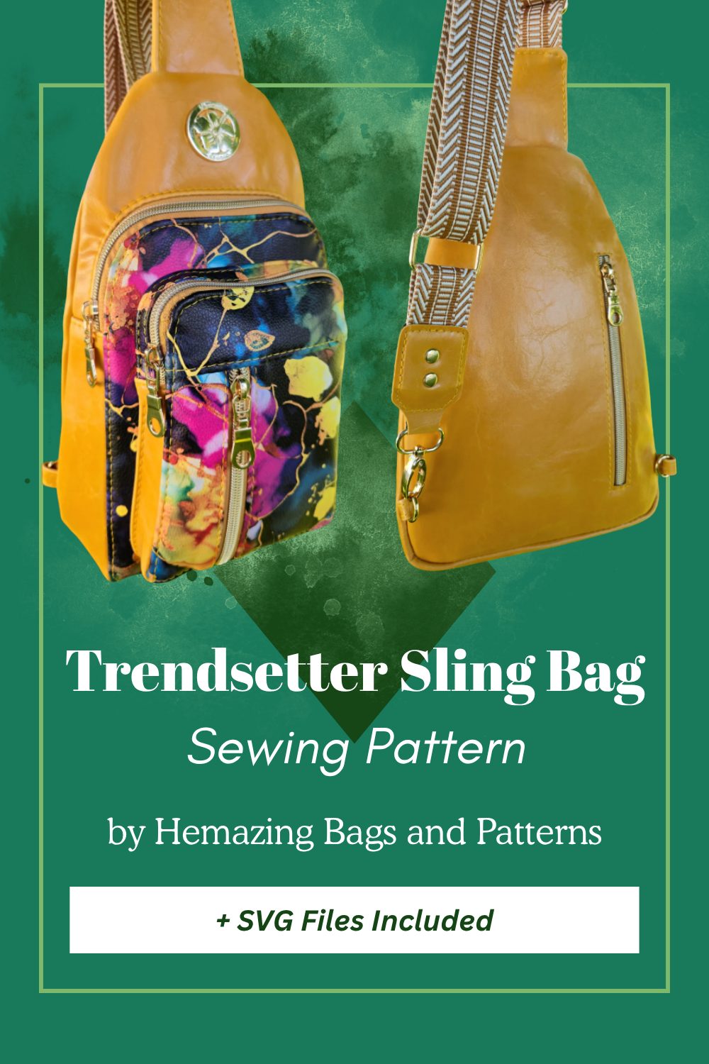 Trendsetter Sling Bag Sewing Pattern with SVG Files by Hemazing Bags and Patterns - Sew Modern Bags