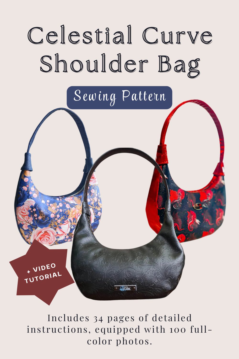 Celestial Curve Shoulder Bag Sewing Pattern by ChrisW Designs - Sew ...