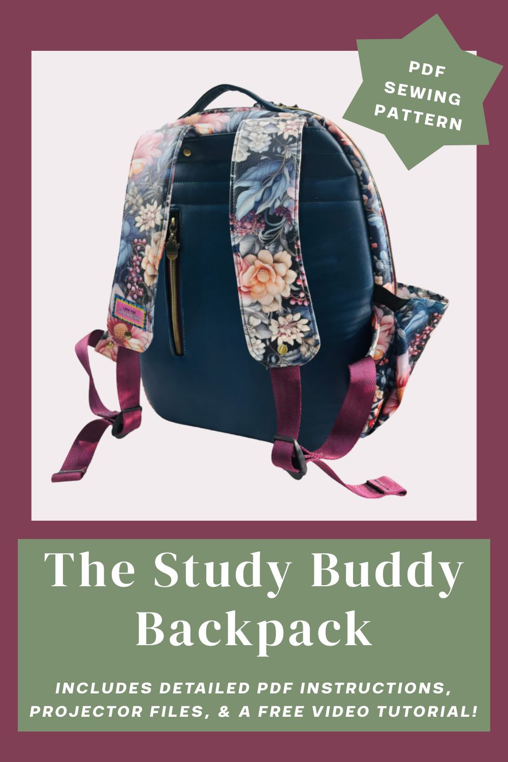 The Study Buddy Backpack Sewing Pattern by Studio 7t7 - Sew Modern Bags
