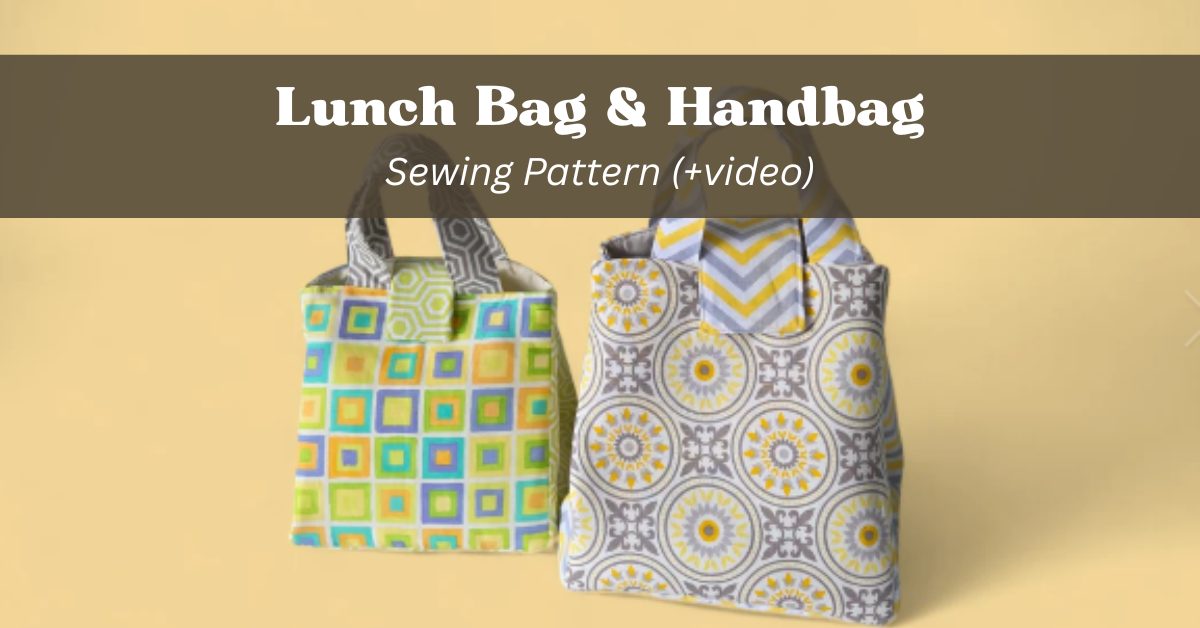 Lunch Bag & Handbag Sewing Pattern (2 Sizes) by Emel's Handicraft - Sew ...