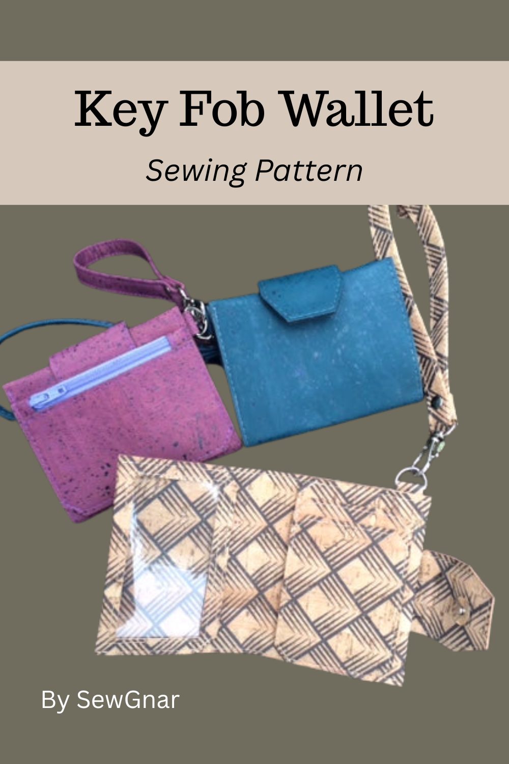 Key Fob Wallet Sewing Pattern by SewGnar - Sew Modern Bags
