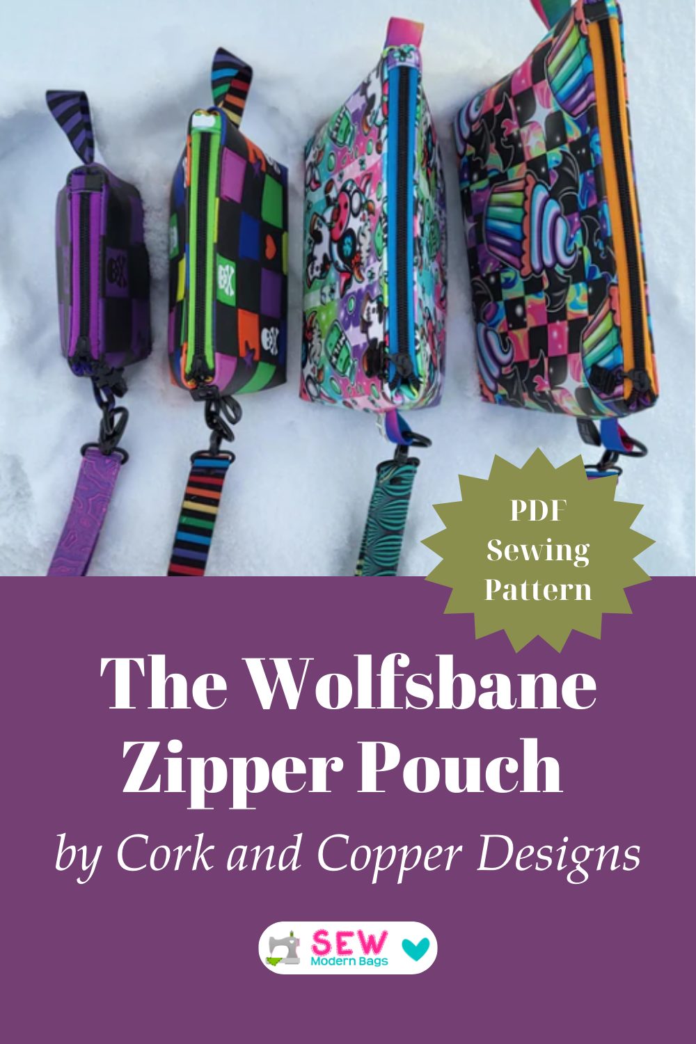 The Wolfsbane Zipper Pouch Sewing Pattern by Cork And Copper Designs ...